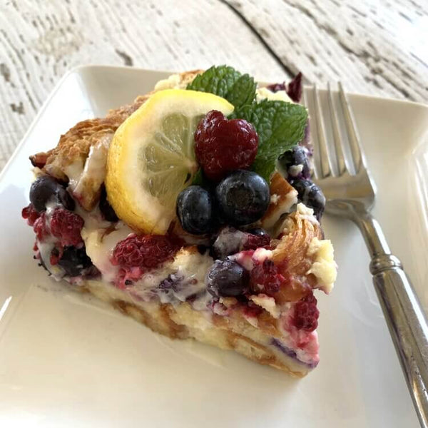 Mixed Berry Croissant Bake with Lemon Glaze* - HomeCooked