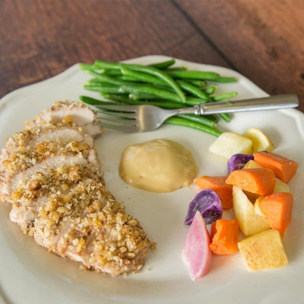 Praline Crusted Chicken with Potato Medley* - HomeCooked